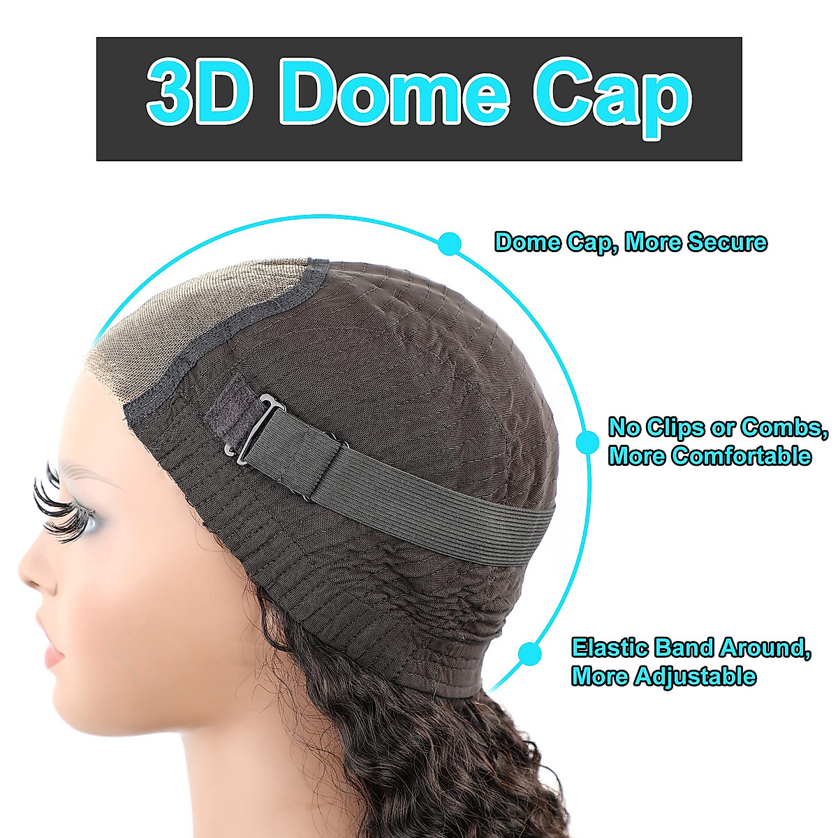 BLY Ready to Wear Wig Glueless Lace Front Wigs Human Hair for Women Deep Wave Curly Wig No Glue Wear and Go Lace Pre Cut Wig Pre Plucked with Baby Hair 180% Density Natural Hairline 18 Inch