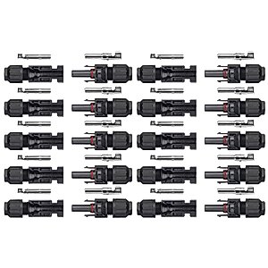Sun YOBA 10 Pairs Solar Panel Cable Connectors Male/Female Safety Seal Ring Waterproof Connectors for Cable Wire 2.5mm-6.0mm