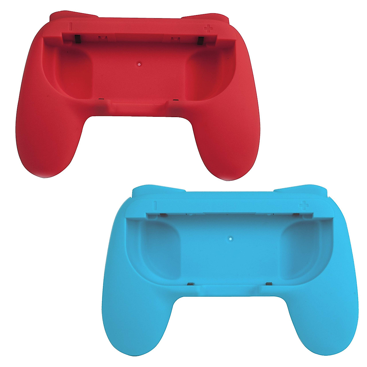Beastron Comfort Grips Compatible with Nintendo Switch Joy Cons, Sweat-Resistant Handles, 4 Pack, Black, Red & Blue (MATTE FINISH)