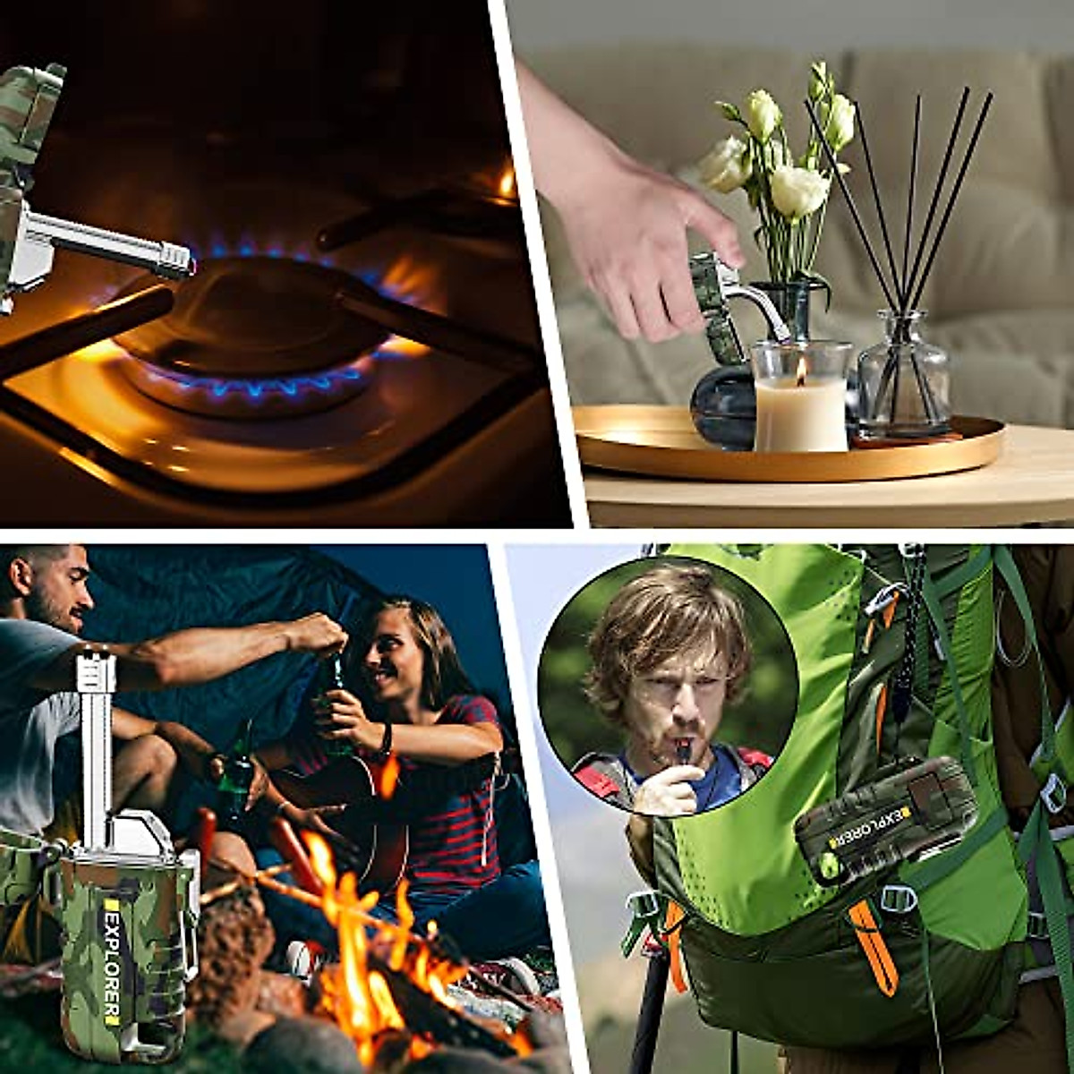 Bistfy Electric 360 Flexible Rechargeable USB Lighter, Type C Arc Plasma Windproof and Waterproof Flameless Grill Lighter for Candle Aromatherapy Camping BBQ Gas Stove