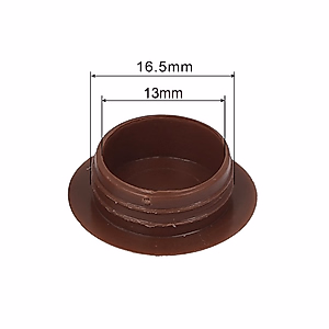 uxcell Plastic Press On Cap Screw Cover 10pcs Brown for 16mm Dia Hole