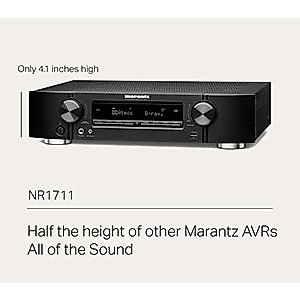 Marantz NR1711 Slim 7.2Ch 8K Ultra HD AV Receiver with HEOS Built-in (Renewed)