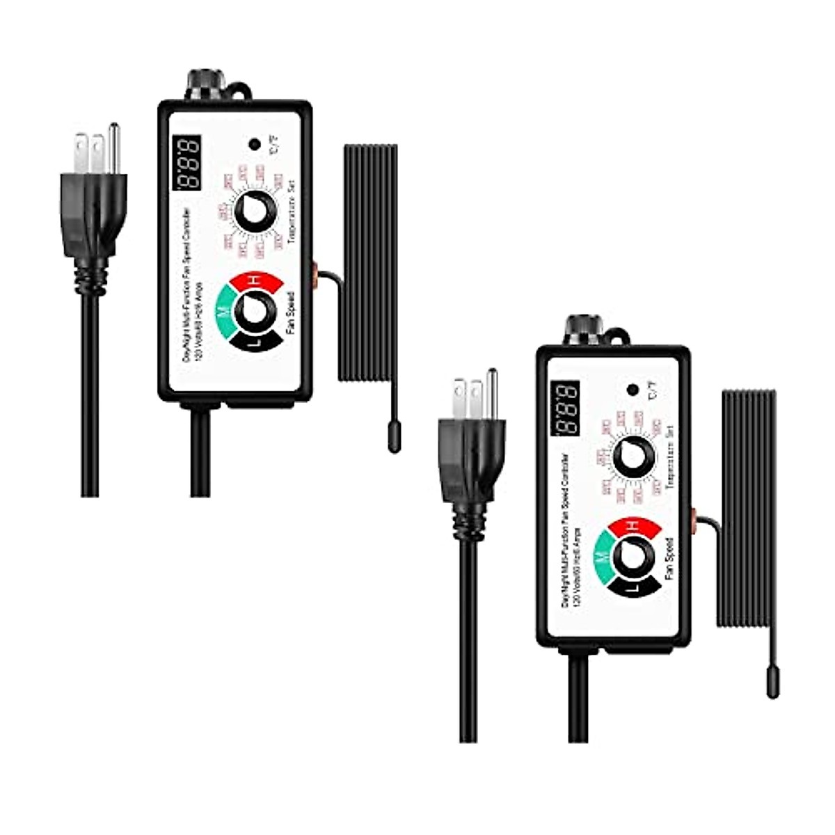 iPower Variable Vent Duct Inline Blower Fan Adjuster with Temperature HVAC Ventilation System, Upgrade Speed Controller 2 Pack, 750W 6A, 2 Pack