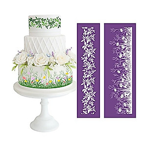 AK ART KITCHENWARE Grass Cake Mesh Stencils Royal icing Lace Mat Fondant Molds Cake Decorating Tools Cake Stencils Pastry Tools Bakeware Art Decor Stencils Food Decorating Stencils MST-26