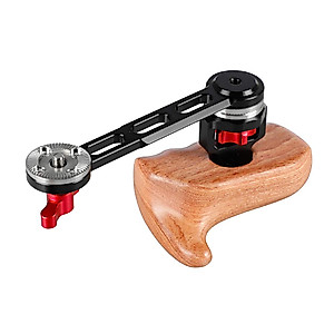 CAMVATE Wooden Handgrip with Nato Rail Rosette Extension Arm (Left Hand) - 1696