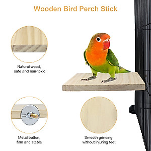 2pcs Bird Perch platform flat Stand Beak Paw Grinding wood for Parrot Parakeet Cockatiel Lovebird Conure Finch Budgie