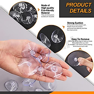 Rustark 80Pcs 5 Sizes Clear Rubber Suction Cups Set Transparent Anti-Collision Sucker Pads with Hole 25mm 30mm 35mm 40mm 45mm Mini Suction Cups Replacement for Home Bathroom Kitchen Decoration