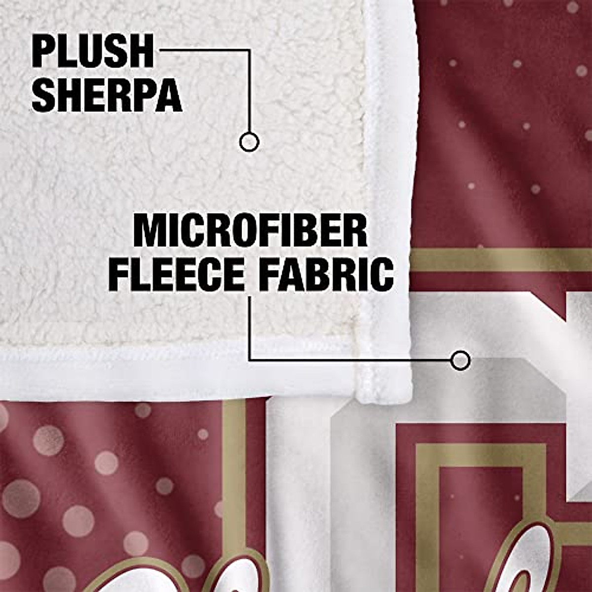 College of Charleston Blanket, 50"x60" Logo Dots Silky Touch Sherpa Back Super Soft Throw Blanket