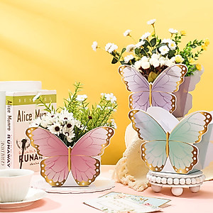 Fuutreo 6 Pcs Butterfly Centerpieces for Baby Shower Birthday Tea Party Favors Décor, Butterfly Decorations for Tables, Butterfly Themed Party Supplies Wedding