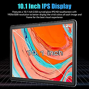 Rosvola 10.1 Inch Tablet, Type C Charging Dual Speakers US Plug 100-240V Tablet Front 5MP Rear 13MP Octa Core for Entertainment (Light Blue)