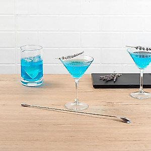 Restaurantware Bar Lux 16 Inch Bar Spoon 1 Corkscrew Handle Cocktail Stirrer Spoon - Long Commercial Stainless Steel Cocktail Mixing Spoon For Stirring And Mixing Cocktails For Professionals
