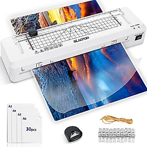 Laminator A3, Laminator Machine 13 Inches with 30pcs Laminating Sheets, 70s Quick Warm-up Cold and Thermal Laminator Kit Build in Paper Trimmer and Corner Rounder for Home School Office Use