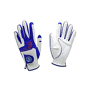 XEIRPRO Copper Tech Plus Women's Golf Gloves Worn On Right Hand for Left Handed Golfer – Patriotic Korea Flag Pattern with Ball Marker – Copper Infused Mens Golf Gloves (M, Royal Blue)