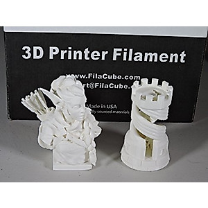 White 1.75mm 5KG Spool (11 lbs/roll) FilaCube PLA 2 (PLA 2nd Generation) Pure Real White 3D Printer Filament [Made in USA] polylactic Acid FDM