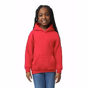 Gildan Youth Hoodie Sweatshirt, Style G18500B, Red, Large