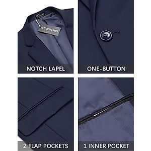 COOFANDY Men 2 Piece Suit Jacket Dress Business Blazer Tuxedo Wedding Suit Pant Navy Blue