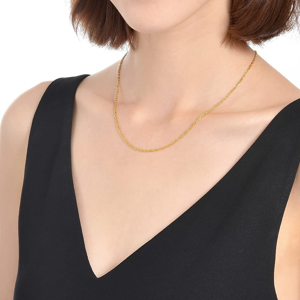 CHOW SANG SANG 999.9 24K Solid Gold Price-by-Weight Gold Twisted Chain Necklace 64425N (Approx. 0.20tael (~7.48g), 17.7 Inches, (45 CM))