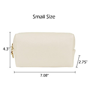 HUTIP Leather Makeup Bag Cosmetic Pouch Small Makeup Pouch for Purse Minimalist Travel Pouch Waterproof Toiletry Bag Set, Personalize Makeup Bags Cosmetic Bags for Women