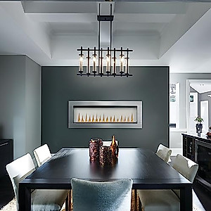 Napoleon CLEARion Elite Series 60 See-Through Built-in Electric Fireplace - Multi-Color Flames with Large Crystal Cubes and Hand-Painted Logs - with Remote Control - NEFBD60HE