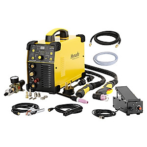 3-in-1 50 Amp Pilot Arc Plasma Cutter, 200 Amp TIG Welder and 200 Amp Stick Welder -Plasma Cutter Welder Combo-Amp Control 5 Pin Foot Pedal