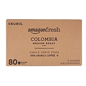 AmazonFresh 80 Ct. K-Cups, Colombia Medium Roast, Keurig K-Cup Brewer Compatible