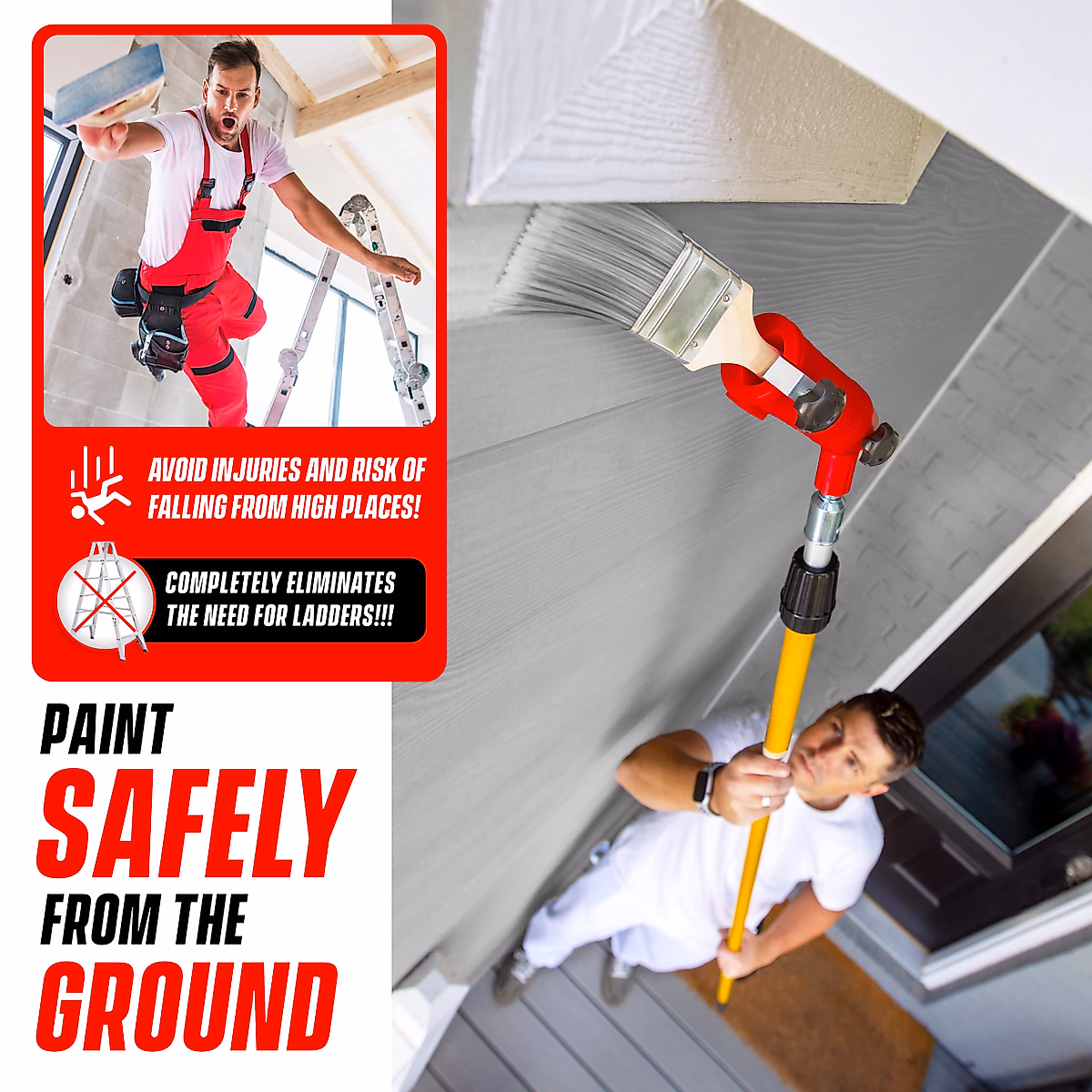 COLBENT Multi-Angle Paint Brush Extender, Paint Edger Tool for High Ceilings | Paint Brush Extension Handle, Corner Painting Tool, Extension Pole Attachments, Long Paint Brush Tool for Painting Pole