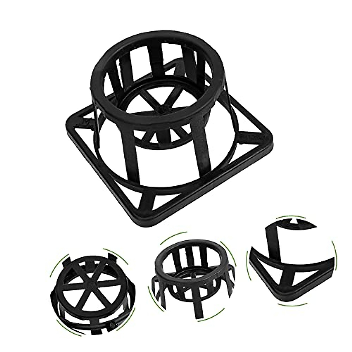 Yardwe 15pcs Indoor Stand Planter Base Home Balcony Adjustable Display Household Green Bonsai Pot Lawn Fixing Container and Round Modern Potted Metal Outdoor for Organizer Shelf Flower