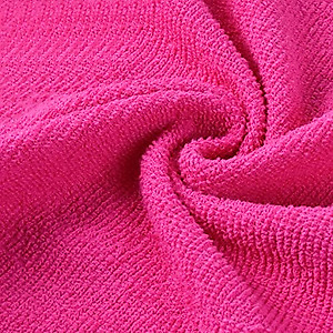 GLAMBURG Ultra Soft 12-Piece Washcloths Set 13x13-100% Ringspun Cotton - Durable & Highly Absorbent Face Towels - Ideal for use in Bathroom, Kitchen, Gym, Spa & General Cleaning - Hot Pink