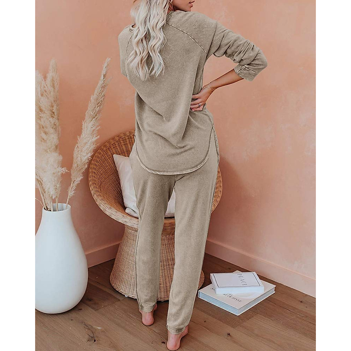 Eurivicy Women's 2 Piece Lounge Set Long Sleeve Tracksuits Loungewear Pajama Sets