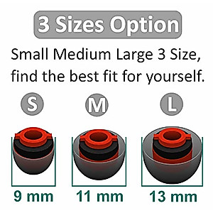 3 Pcs Silicone Ear Tips for Voyager 5200 / Voyager Legend, Replacement S/M/L 3 Size Noise Reduce Rubber Earbuds Gel Wings Compatible with Plantronics Voyager 5200 & Legend - Black