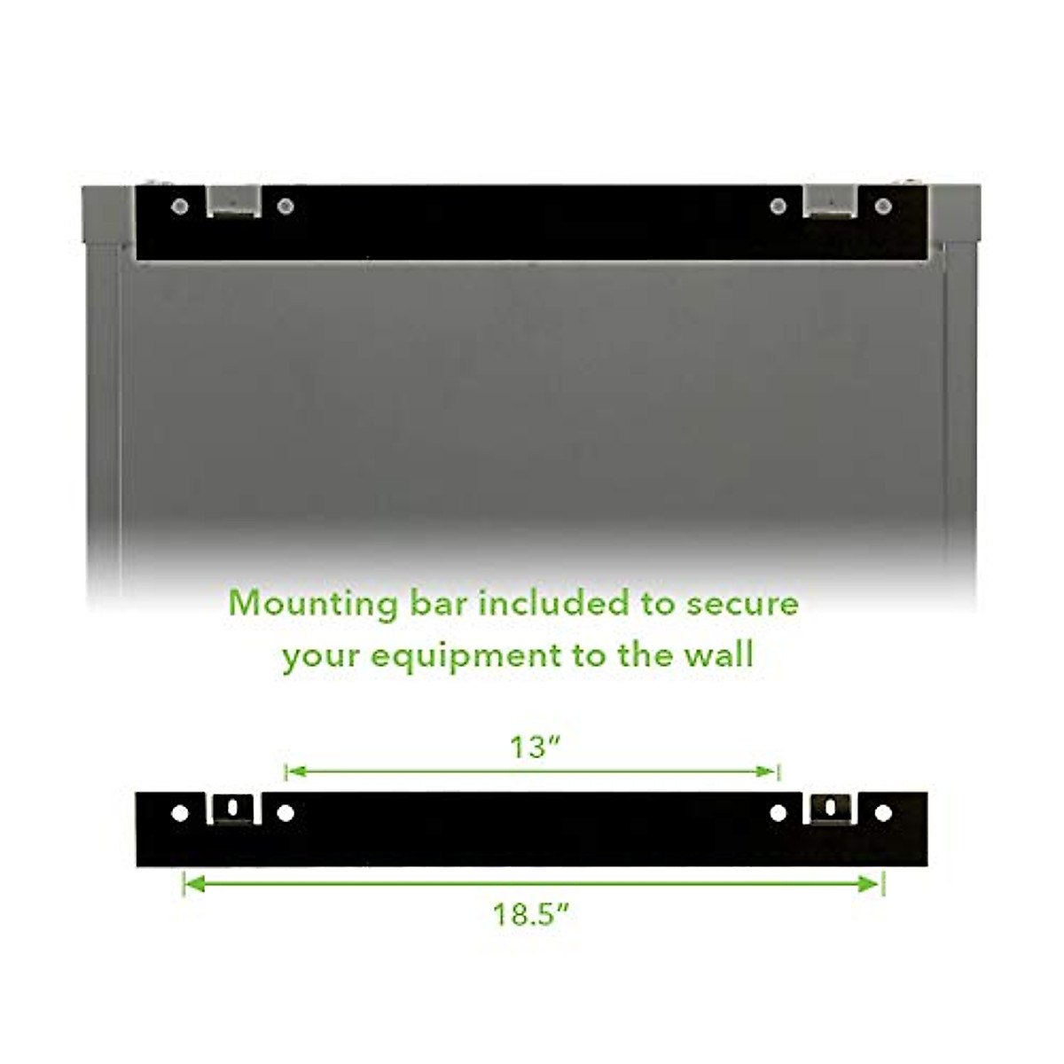 NavePoint 18U Deluxe IT Wallmount Cabinet Enclosure 19-Inch Server Network Rack with Locking Glass Door 16-Inches Deep Black with Shelves