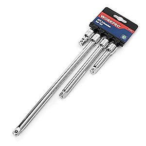 WORKPRO W074459 3/8 In. Socket Drive Extension Bar Set, Heat-Treated Steel Construction (Single Pack)