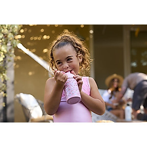 IRON °FLASK Kids Water Bottle - Straw Lid, 20 Name Stickers, Vacuum Insulated Stainless Steel, Double Walled Tumbler Travel Cup, Thermos Mug - Blue Waves, 18 Oz