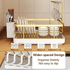 IULAVP 2024 New Dish Drying Rack：Multifunctional Kitchen Utensil Holder with a Dish Rack, a Utenslis Holder and a Wine Glass Rack, Sturdy＆Durable Dish Racks for Kitchen Counter, Kitchen Essentials