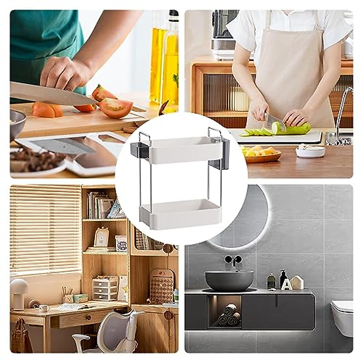 Undersink Organizers, Tainless Under Sink Organizer Shelf With Hooks, Under Sink Storage Kitchen Organiser, Bathroom Counter Organization, Under Sink Organiser Kitchen, Pull Out Medicine Cabinet