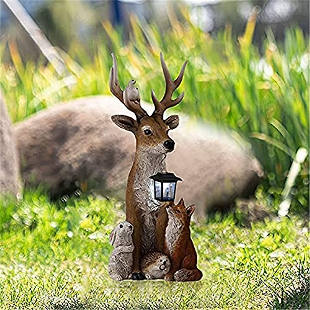 YANGXUE Solar Garden Light, Fawn Solar Light Garden Decor Statues, Solar Deer Statues Lamp, Resin Crafts Light Lantern,Garden Decor Ornament Used for Home,Yard, Patio Art Decorations
