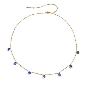 Women Waist Chain Spring Summer Boho Fashion Colorful Flower Pendant Waist Chain Women Trend Aesthetic Indie Belly Belt Chain Body Jewelry High Waist Chain Belts (Color : Blue, Size : One Size)