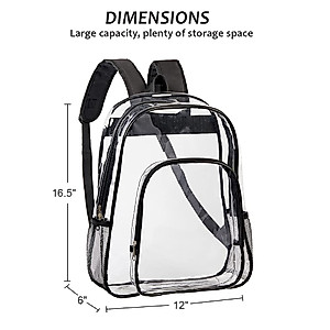 Stadium Approved Clear Mini Backpack Heavy Duty Transparent Backpack for Concert, Security Travel &Stadium