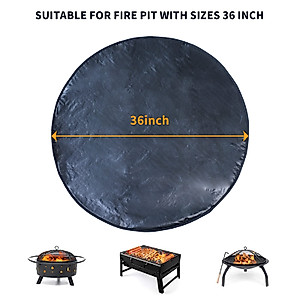 Fire Pit Mat Fireproof Mat Chimineas for Deck,Protection Grill & Patio Fire Pit Pad Hearth Rug, Fireproof Mat, Deck Protector for Wood Burning Fire Pit, Gas Fire Pit, Charcoal Grill (36 Inch)