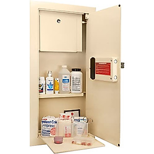 Barska AX13764 White Biometric Fingerprint Security Wall Safe 0.83 Cubic Ft, Beige