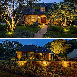 ZUCKEO 10W Landscape Lighting Low Voltage LED Landscape Lights, IP66 Waterproof Landscape Spotlights Yard Lawn Garden Outdoor Lights 12V 24V 1000LM Warm White (12Pack with Connectors)