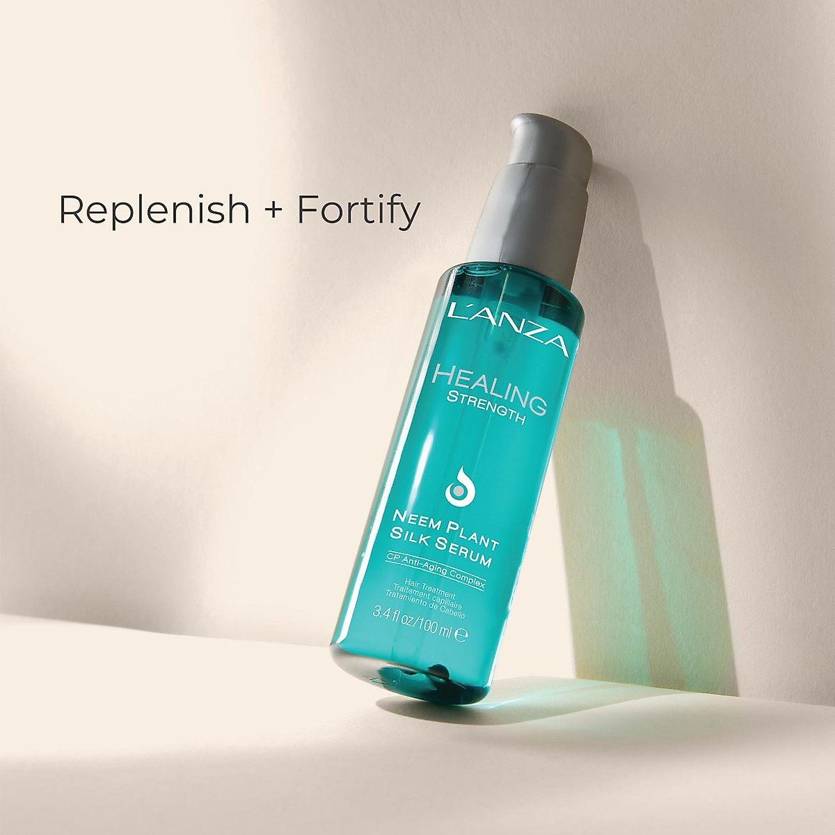 L'ANZA Healing Strength Neem Plant Silk Hair Serum, Neem Oil Anti Frizz Damaged Hair Treatment, Nourishes, Strengthens, Boosts Shine, Repairs and Prevents Breakage From Split Ends (3.4 Fl Oz)