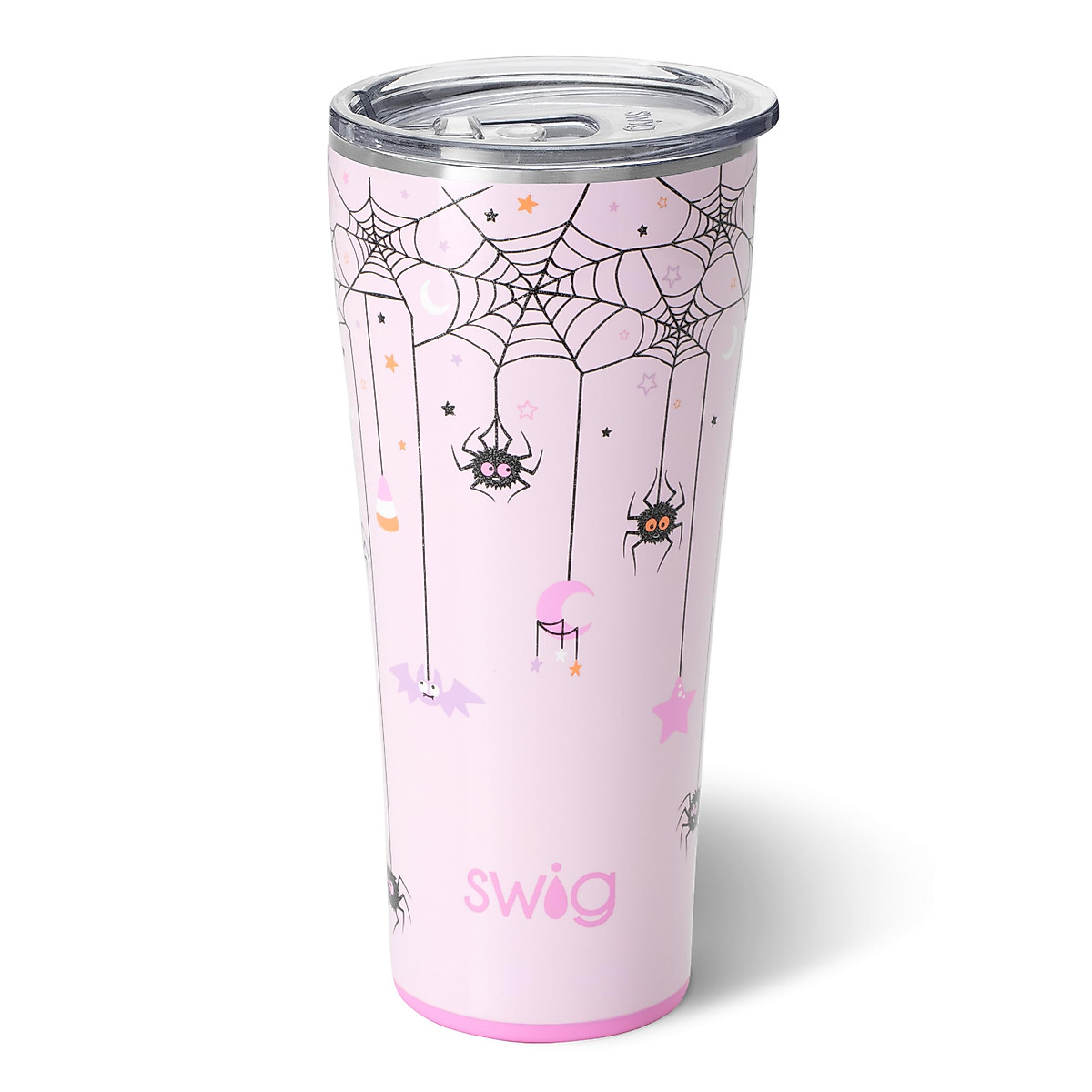 Swig Life 32oz Insulated Tumbler, Travel Coffee Tumbler with Lid, Cup Holder Friendly Travel Coffee Mug, Stainless Steel Thermos, 32 oz Tumbler, Reusable Insulated Coffee Mug (Sweet And Spooky)
