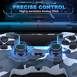 ZOKIKY Wireless Controller for PS4,Remote for Playstation 4/Pro/Slim/,with Double Shock/Audio/Six-axis Motion Sensor（Camouflage Blue）