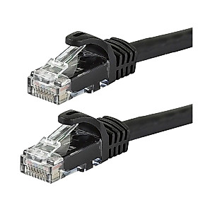 Monoprice Cat6 Ethernet Patch Cable - 10 Feet - Black (12 Pack) Snagless RJ45, Stranded, 550MHz, UTP, Pure Bare Copper Wire, 24AWG - Flexboot Series