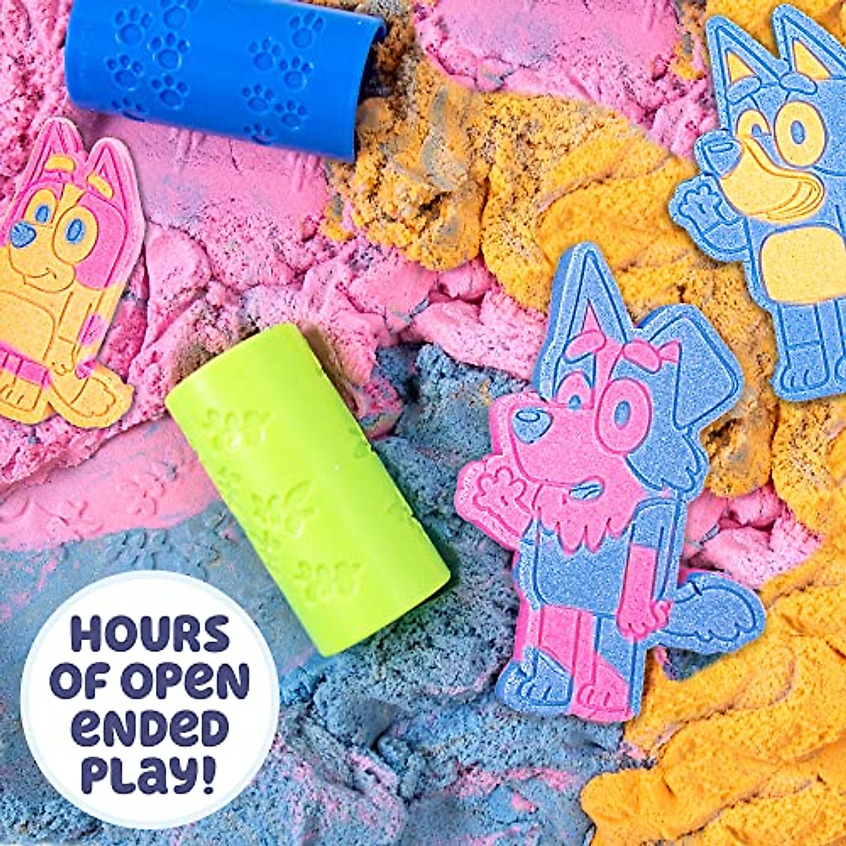 Horizon Group USA Bluey SLIMYGLOOP Slimy Sand Mold & Play Creations, 8-Piece Playset, 3 Scented Colors, Sensory Activity for Kids Ages 3, 4, 5, 6, 7, 8, Multi