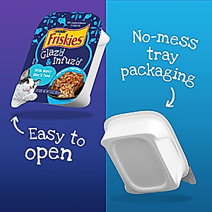 Friskies Purina Gravy Wet Cat Food, Glaz’d & Infuz’d with Gravy Glaz’d Tuna - (12) 3.5 oz. Trays