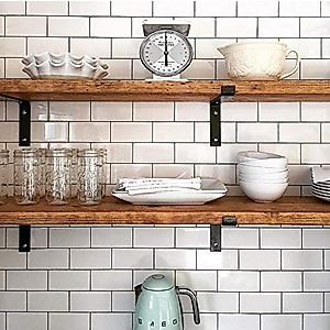 2 Pack - 11.25"Lx6"H Lip Shelf Bracket, Iron Shelf Brackets, Metal Shelf Bracket, Industrial Shelf Bracket, Modern Shelf Bracket, Shelving