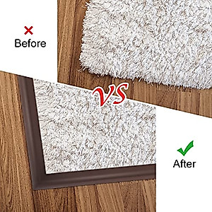 Vickes 9.8 ft Floor Transition Strip Self Adhesive Carpet & Flooring Transitions Edging Trim Strip PVC Threshold Transitions Suitable for Threshold Transitions with a Height Less Than 5 mm, Brown