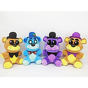 xsmart global: Golden Freddy Purple Hat | Shadow Nightmare Phantom Withered Freddy Plush | Plush Toys 10"